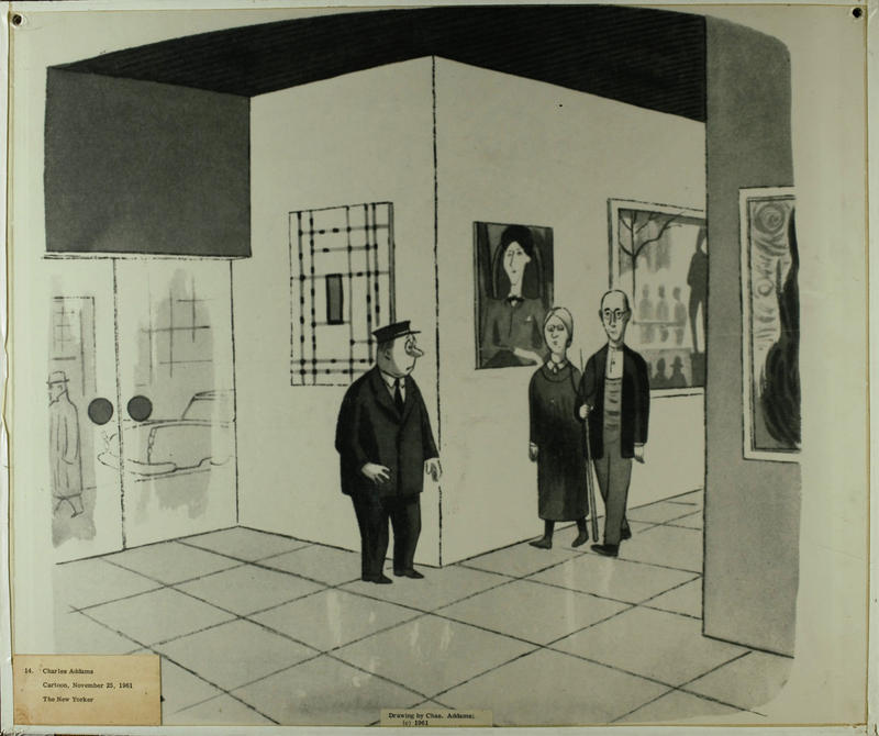 American Gothic Parody: Scared Security Guard Cartoon - Figge Art Museum