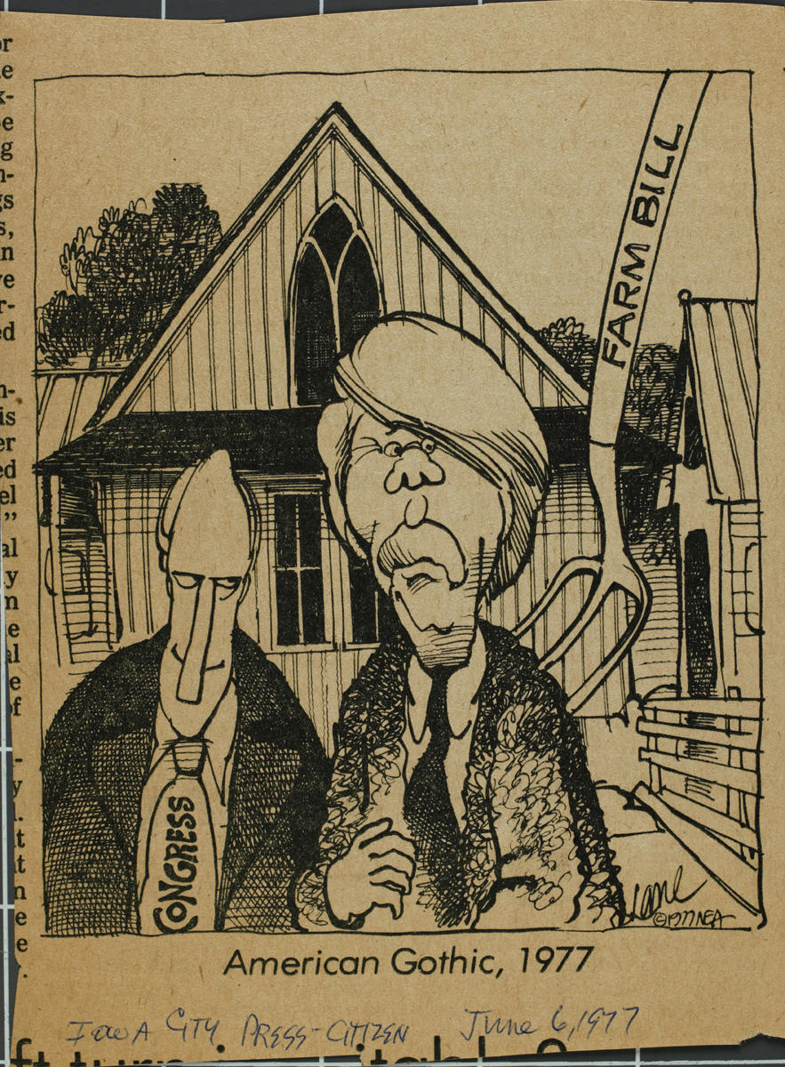American Gothic Parody: "American Gothic, 1977" Cartoon - Figge Art Museum